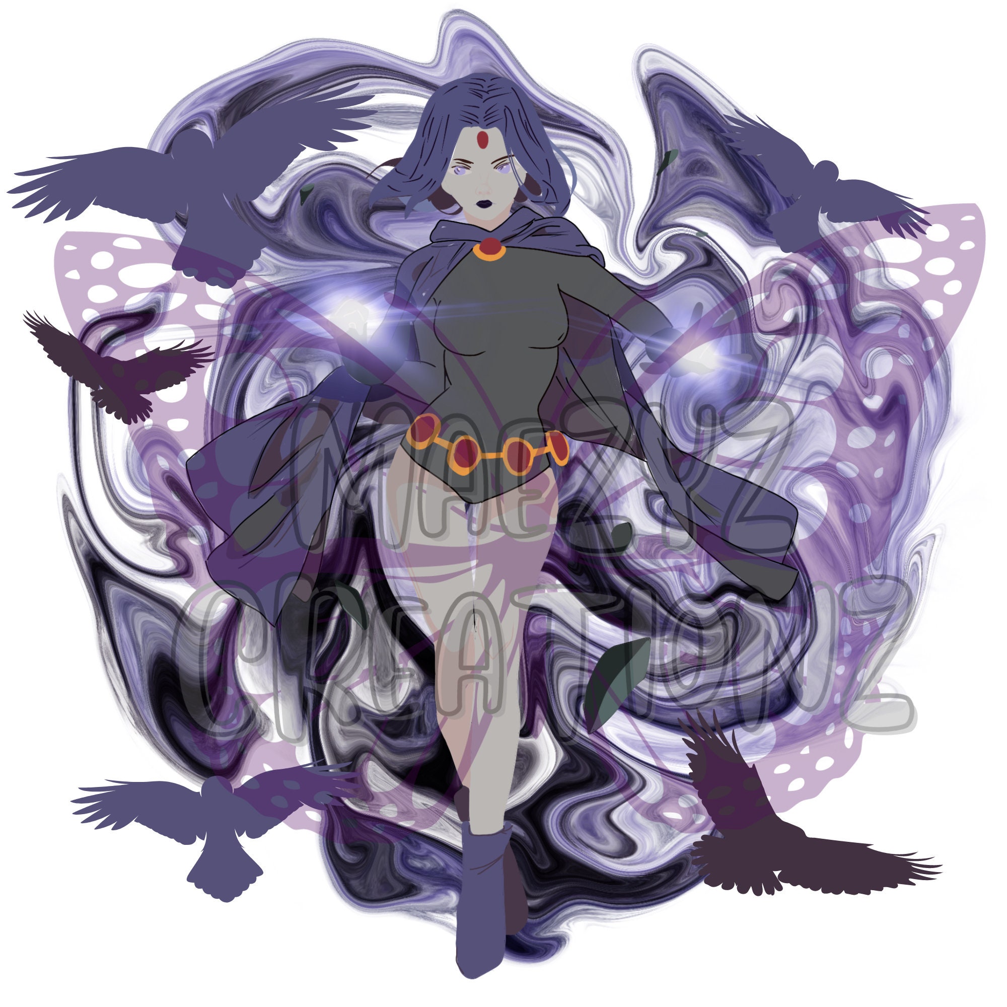 Raven Png Transparent and Purple Background - Etsy