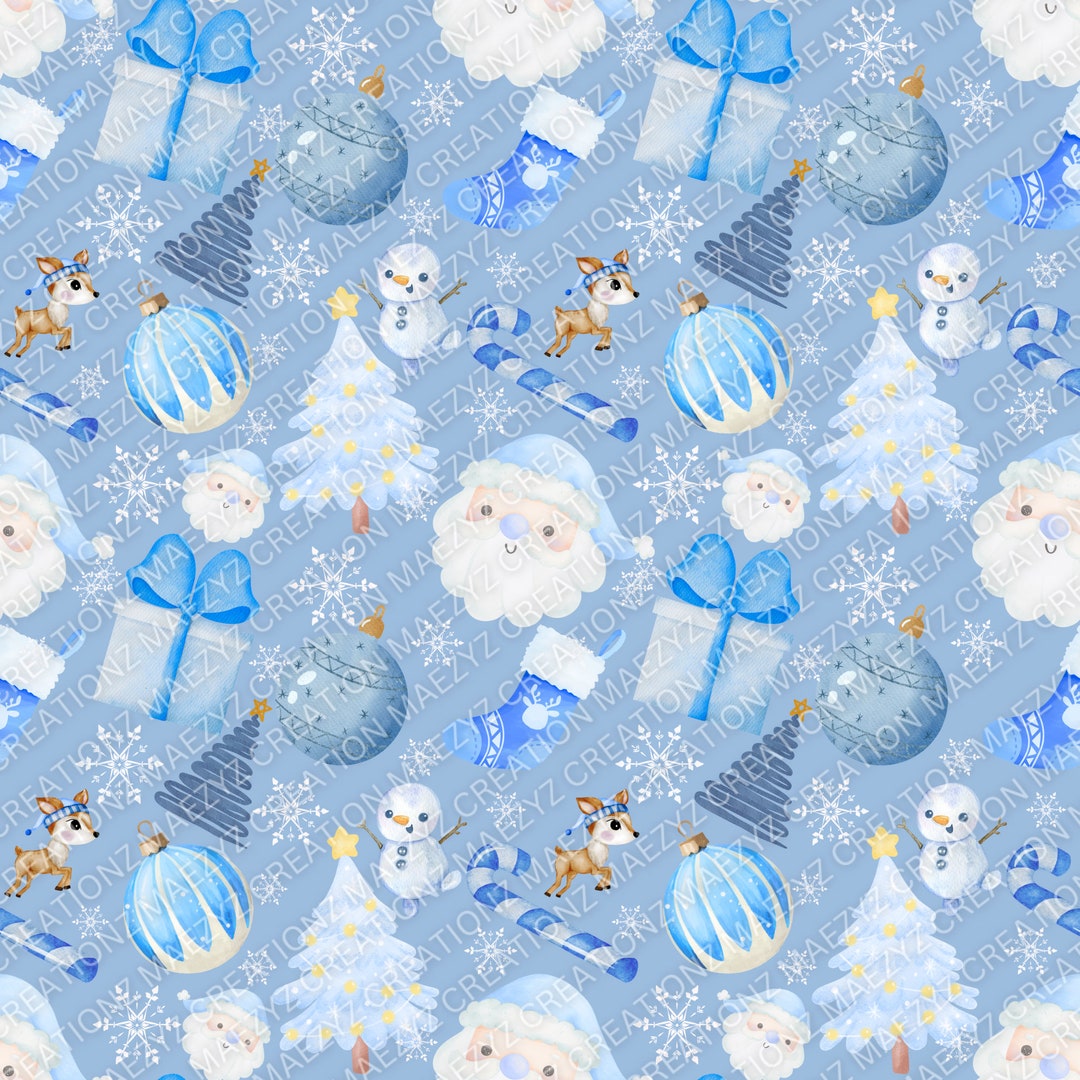 Blue Christmas Seamless File - Etsy