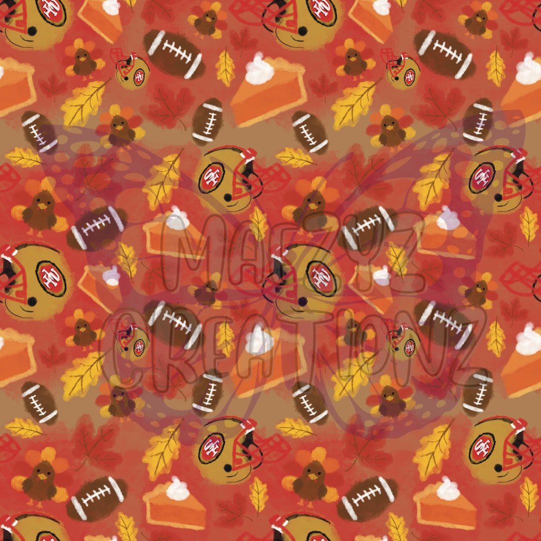 Thanksgiving Football 49ers Seamless Files and Pngs - Etsy