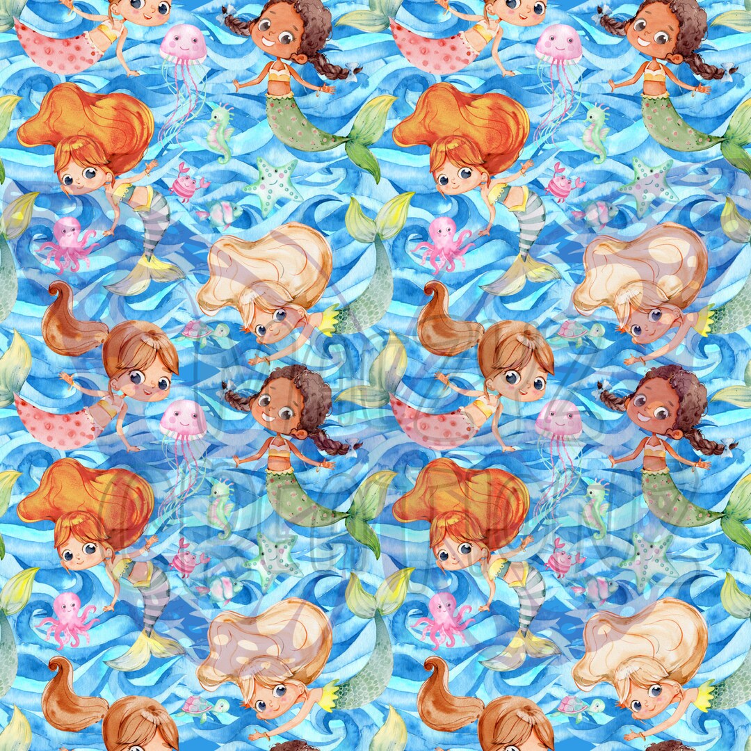 Mermaid Seamless File - Etsy