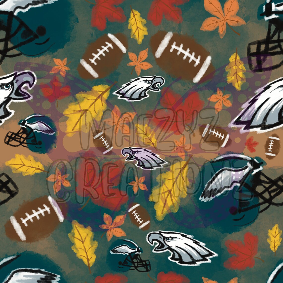 Football Eagles Seamless File - Etsy