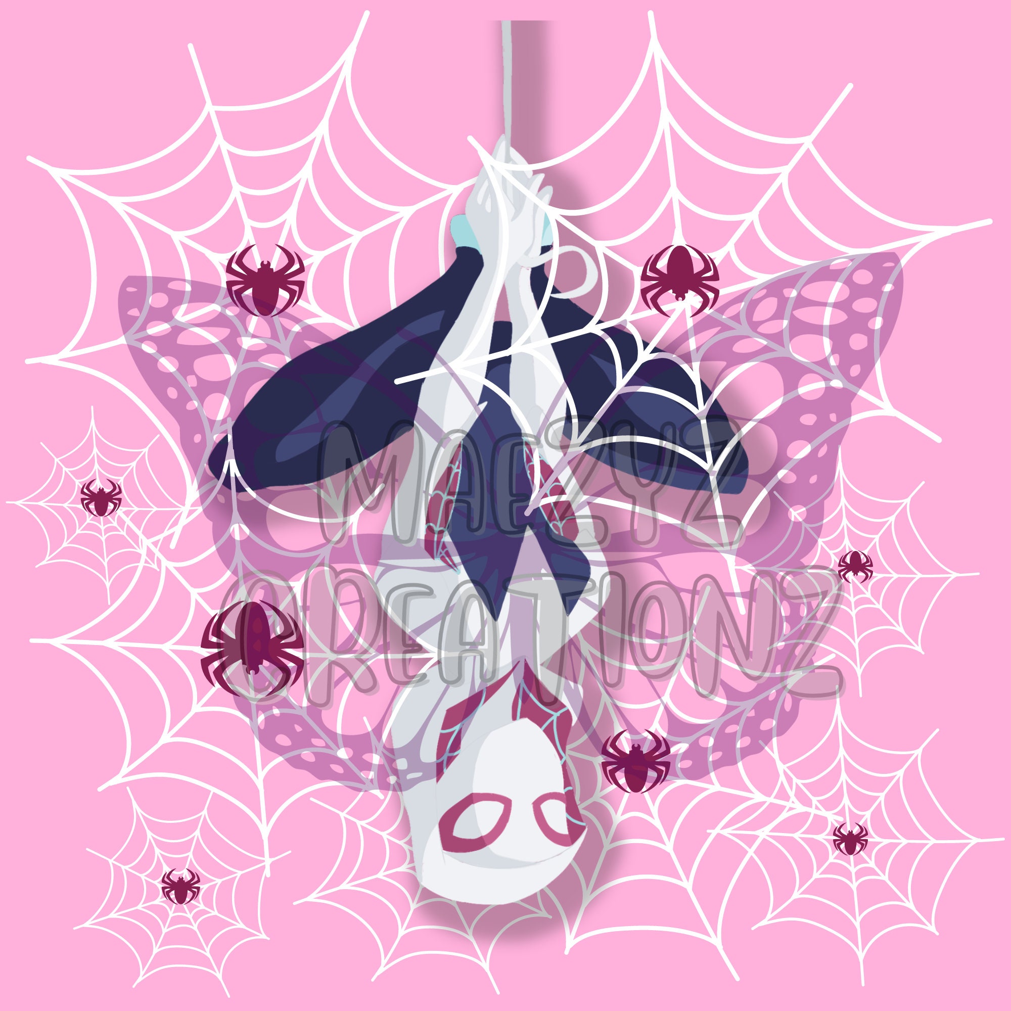Spidergwen Png Transparent and Pink Background - Etsy