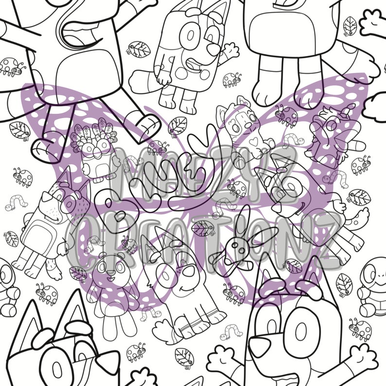 Coloring Page Heeler Seamless File - Etsy