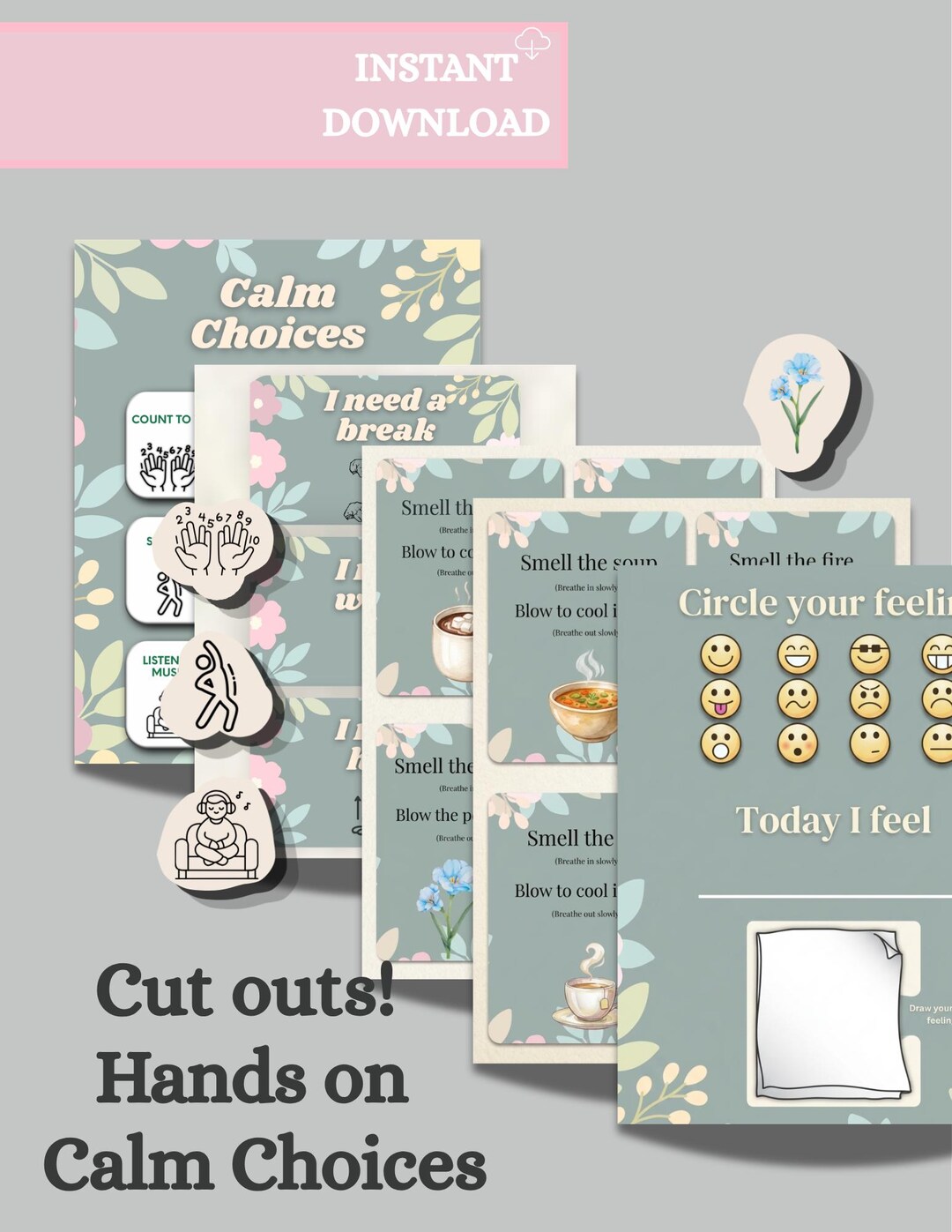 Printable Calm Corner Kit – Watercolor SEL Tools, Kids Mindfulness ...