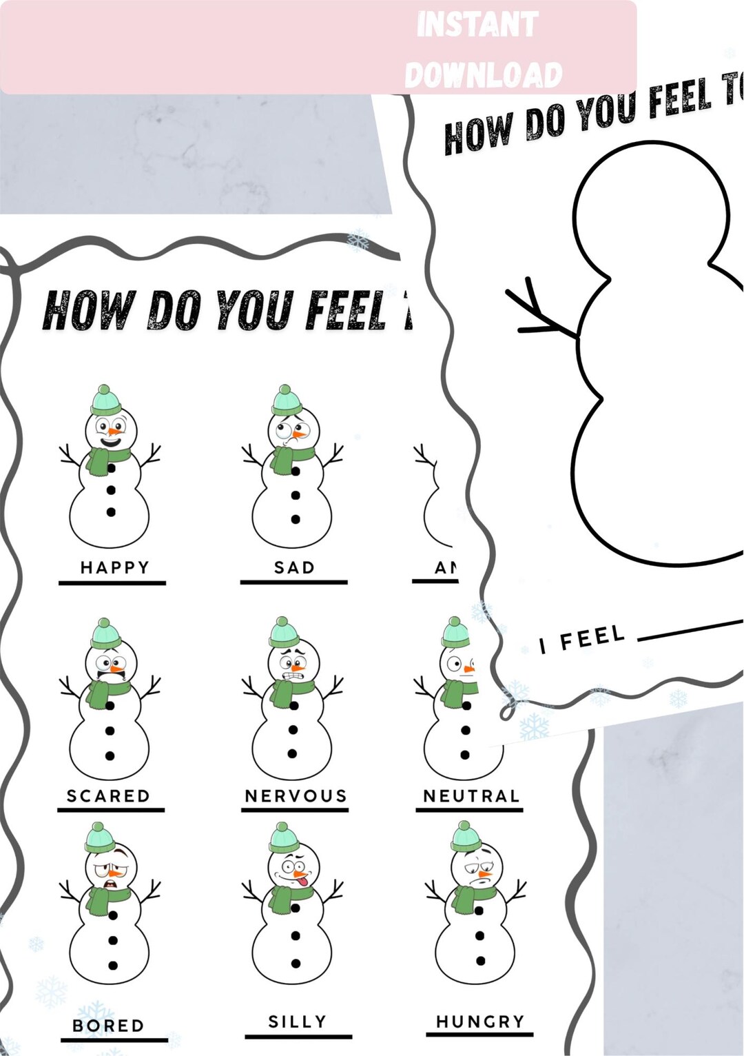 Snowman Feelings Chart | Winter SEL Activity | Emotions Worksheet for ...