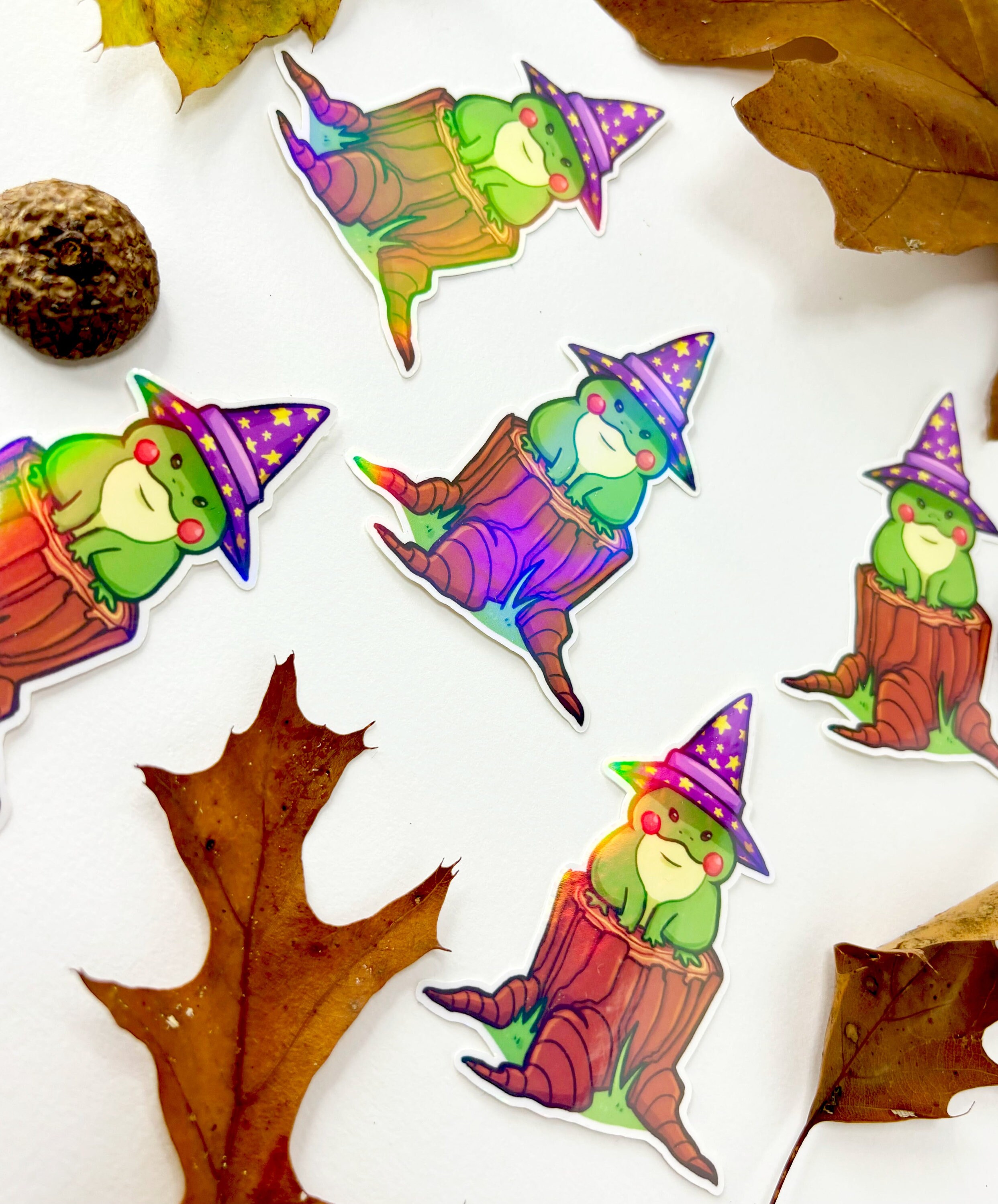 Wizard Frog Rainbow Holographic Vinyl Sticker - Etsy
