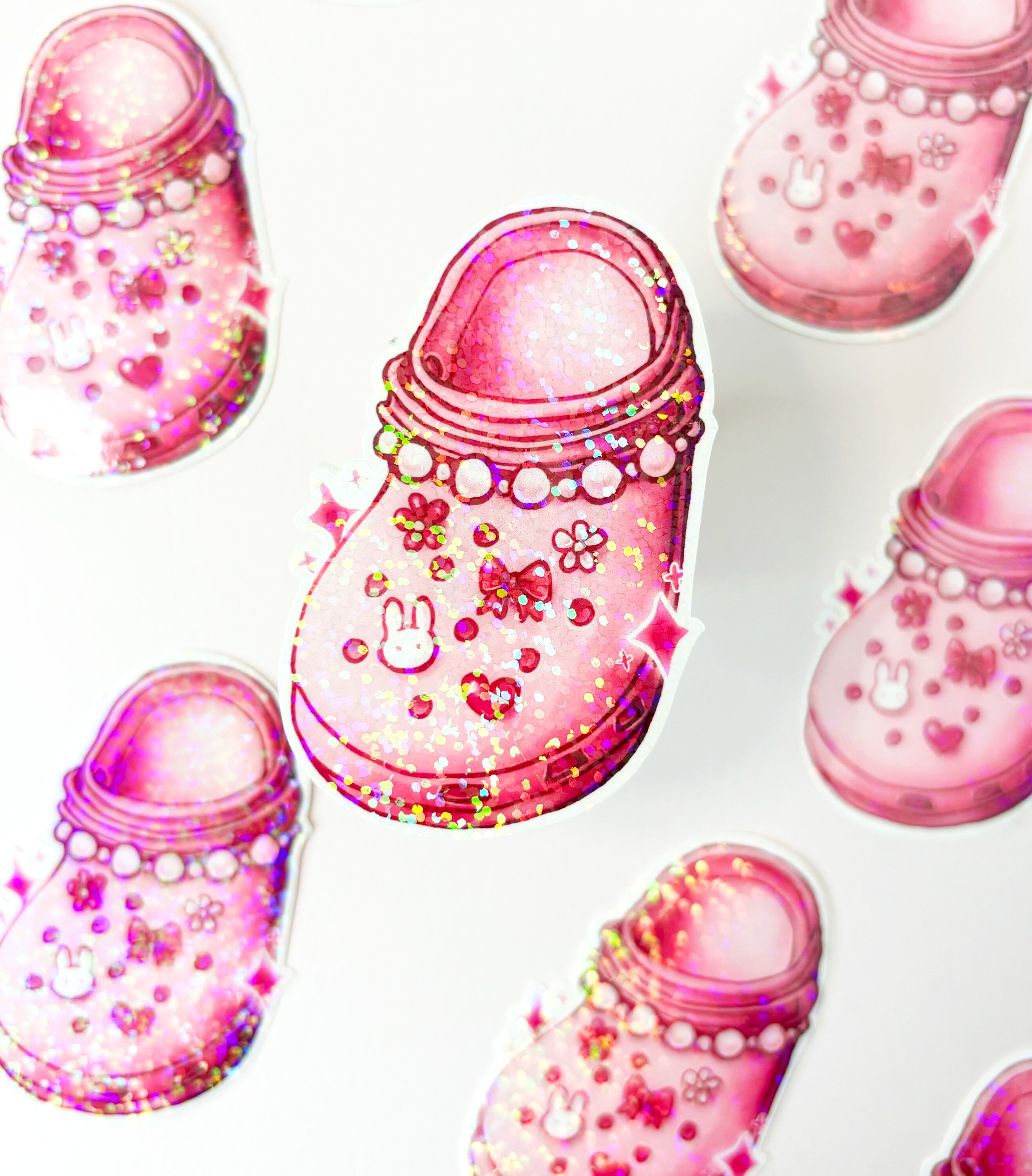 Pink Croc Sticker Rainbow Holographic Vinyl Sticker - Etsy