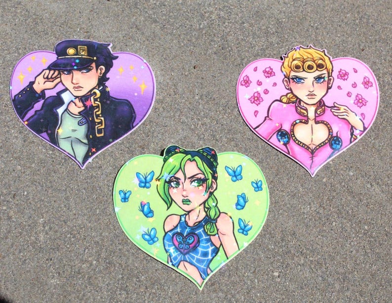JJBA Stickers - Rainbow Holographic Vinyl Sticker - Etsy