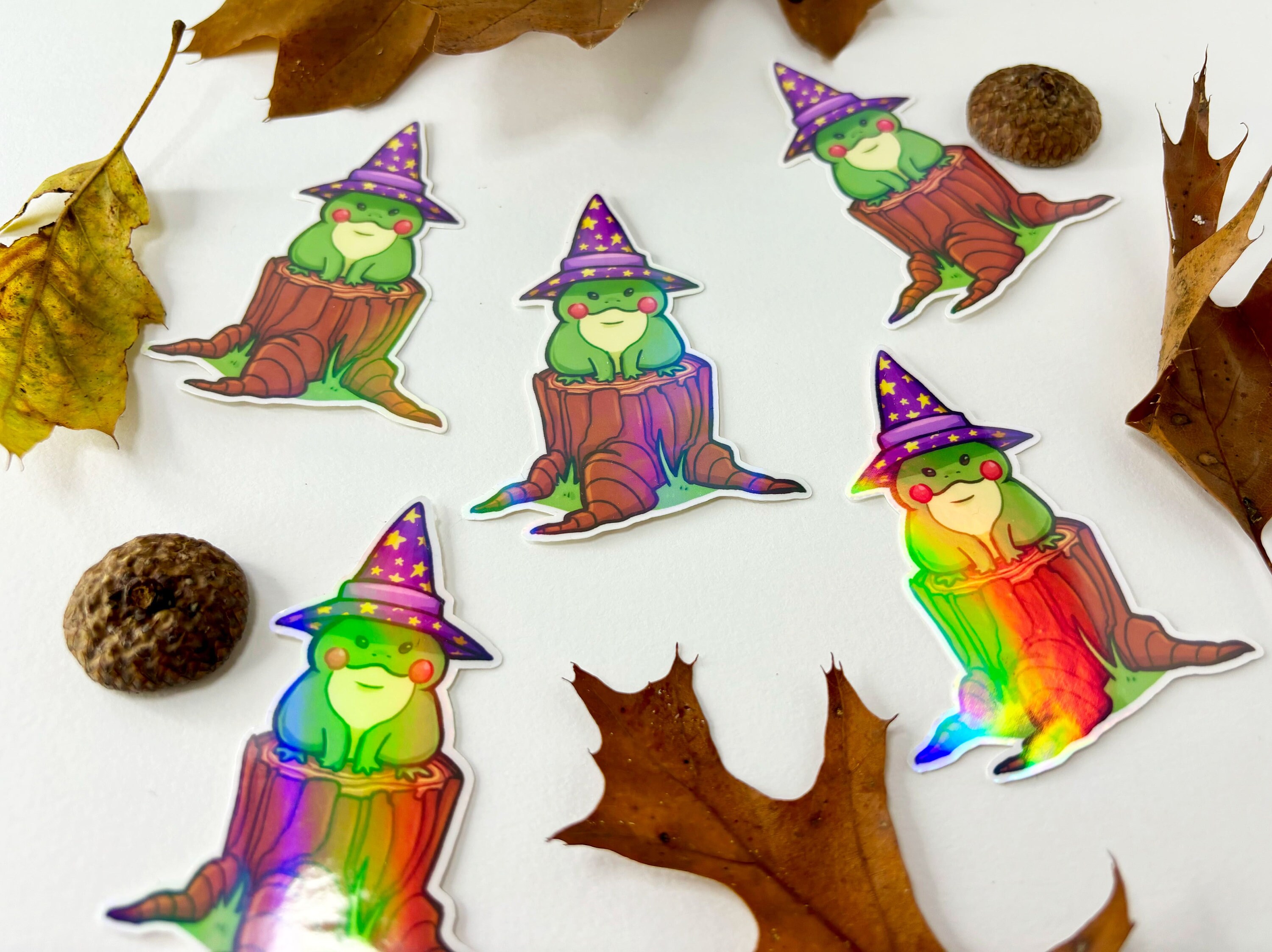 Wizard Frog Rainbow Holographic Vinyl Sticker - Etsy