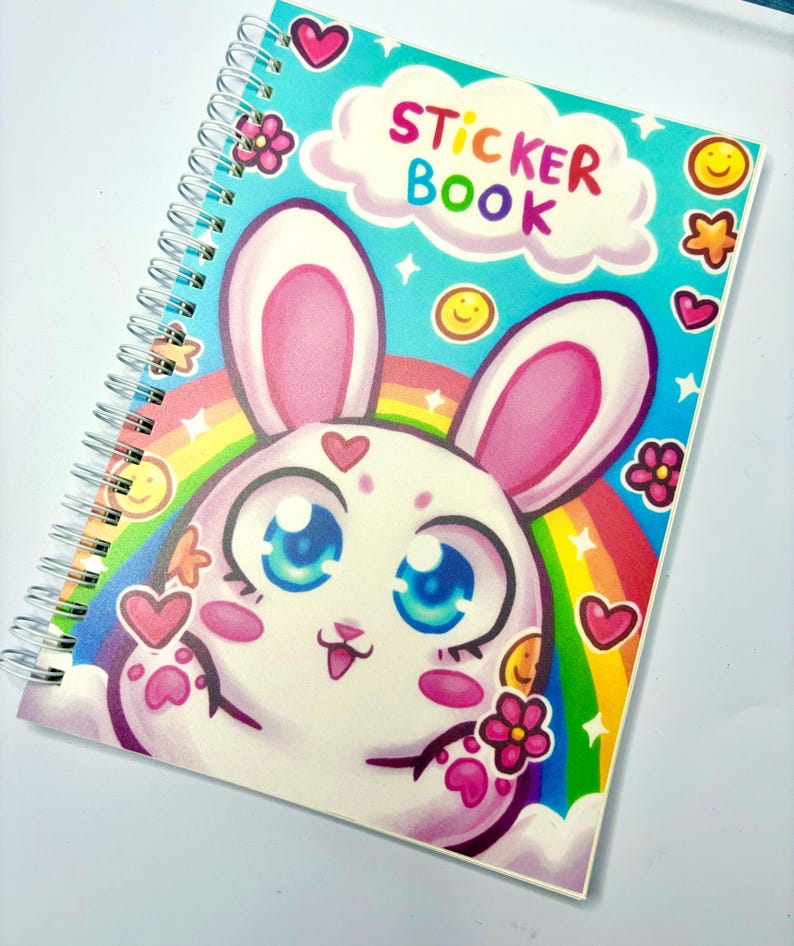 Cute Bunny Sticker Book A5 Reusable Sticker Pages for Sticker ...