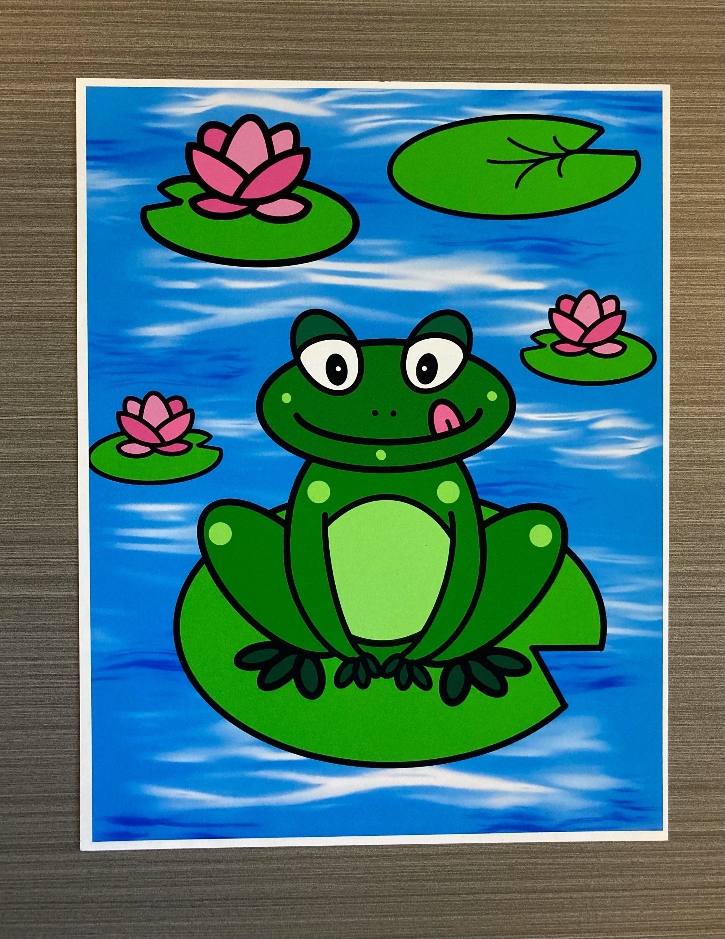 Frog on Lily Pad Art Print - Etsy