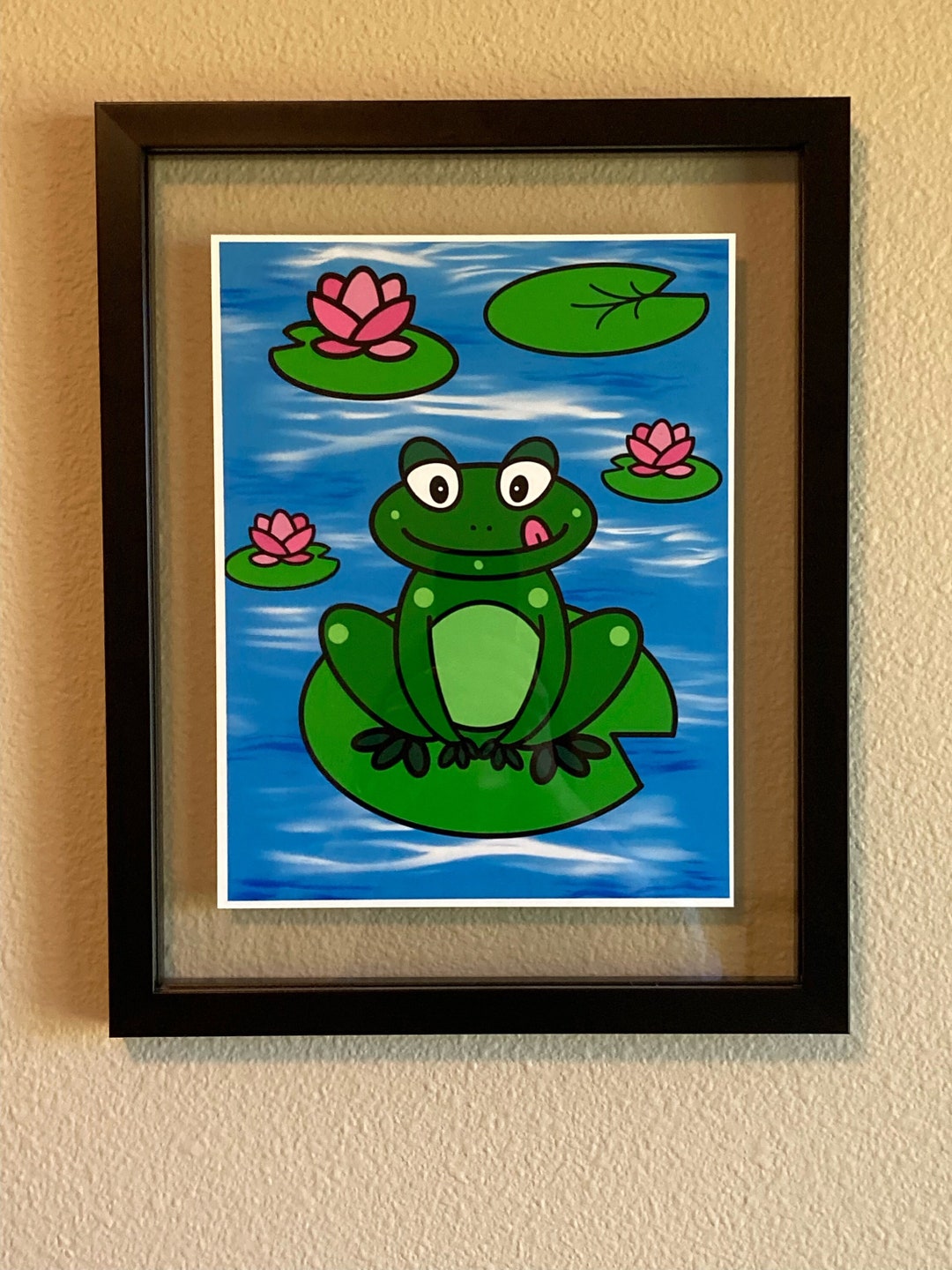 Frog on Lily Pad Art Print - Etsy