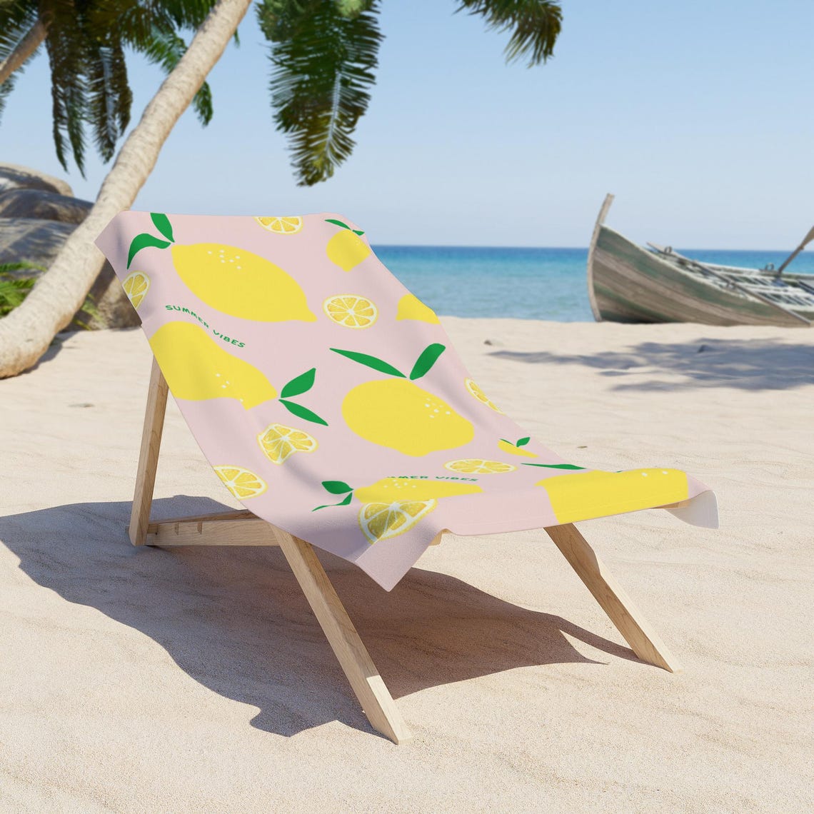 Personalized Lemon Beach Towel, Custom Name Summer Towel, Citrus Fruit ...