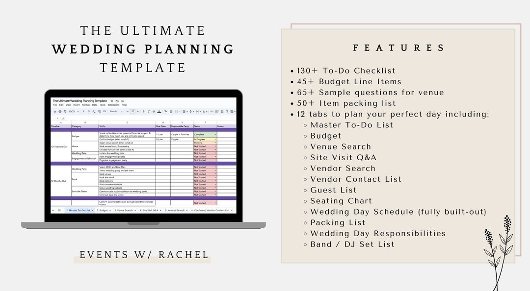 The Ultimate Wedding Planning Template - Etsy