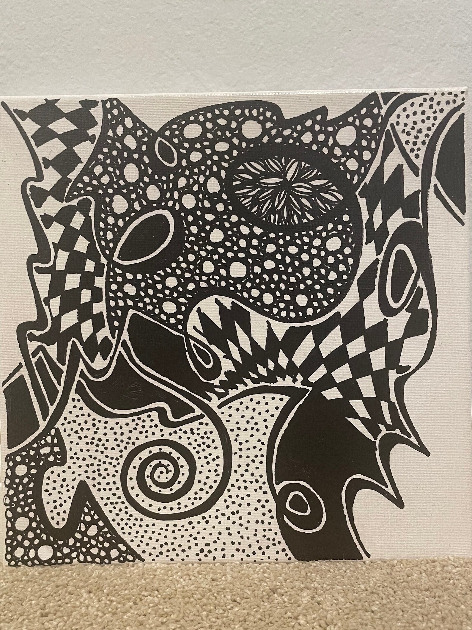 ZEN TWO Sharpie Drawing on Canvas - Etsy