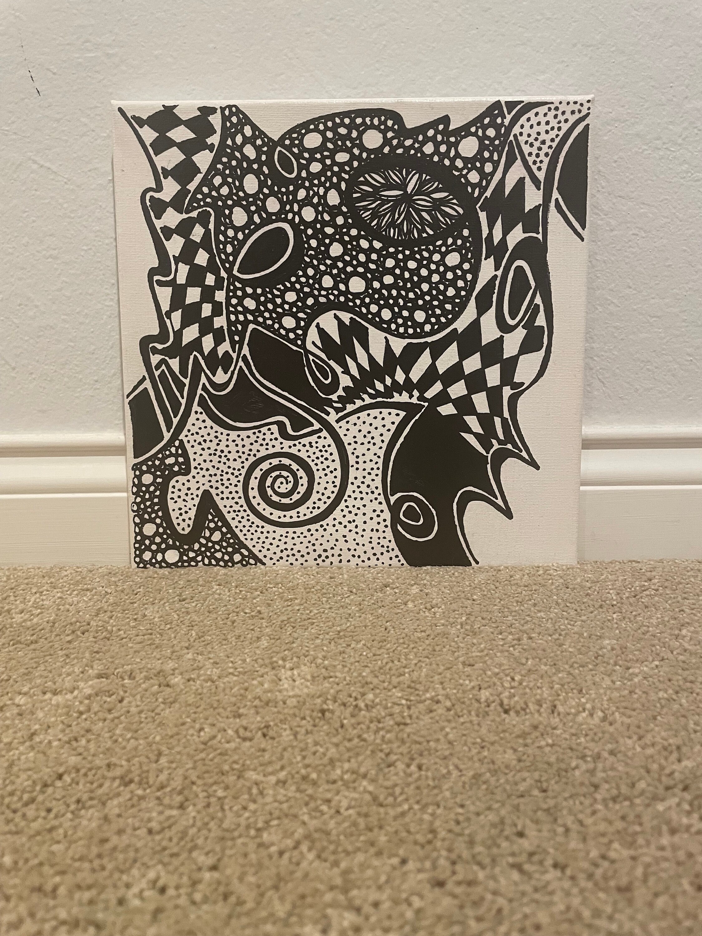 ZEN TWO Sharpie Drawing on Canvas - Etsy