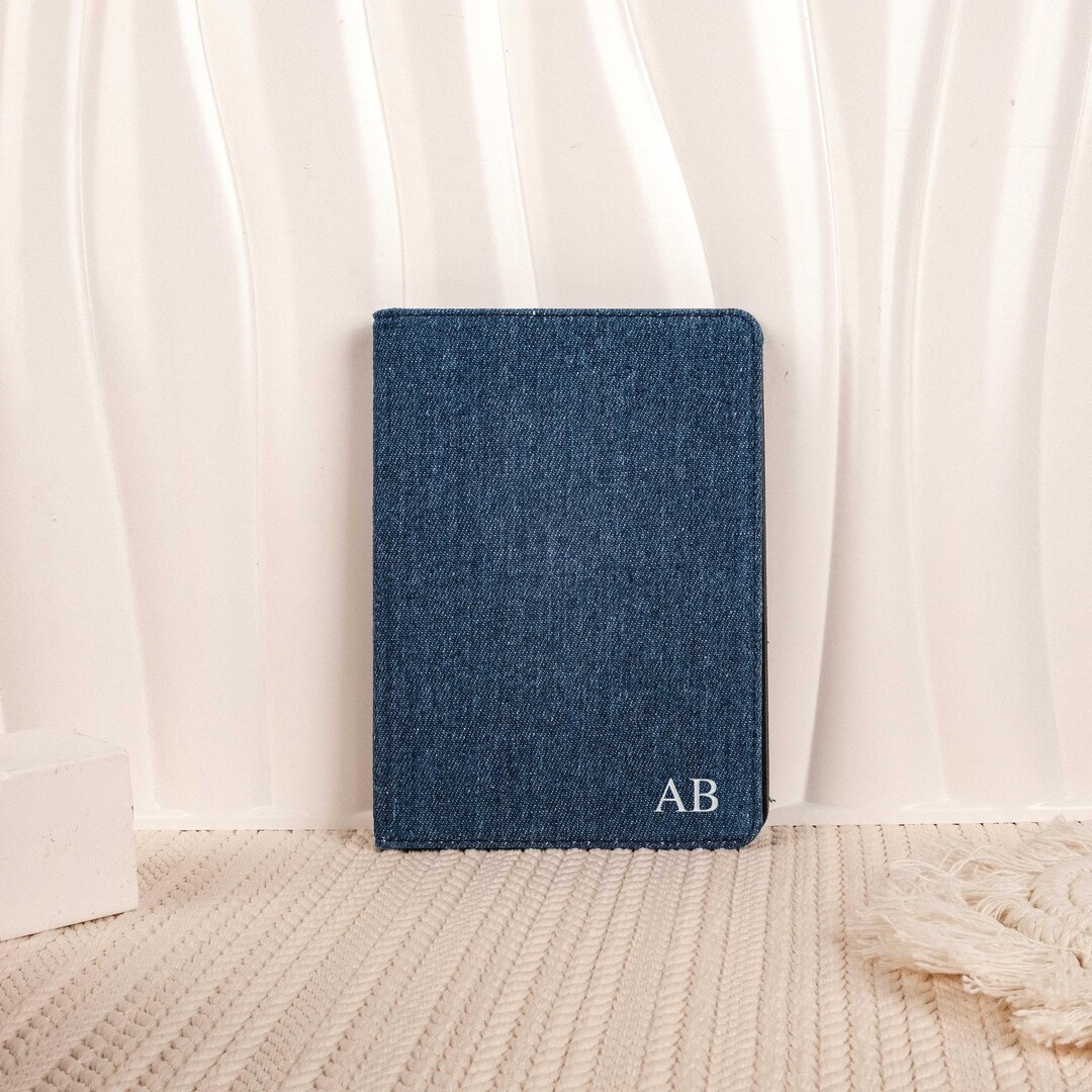Handmade Denim Leather Kindle Case: Personalized 6-7'' Reader Cover - Etsy
