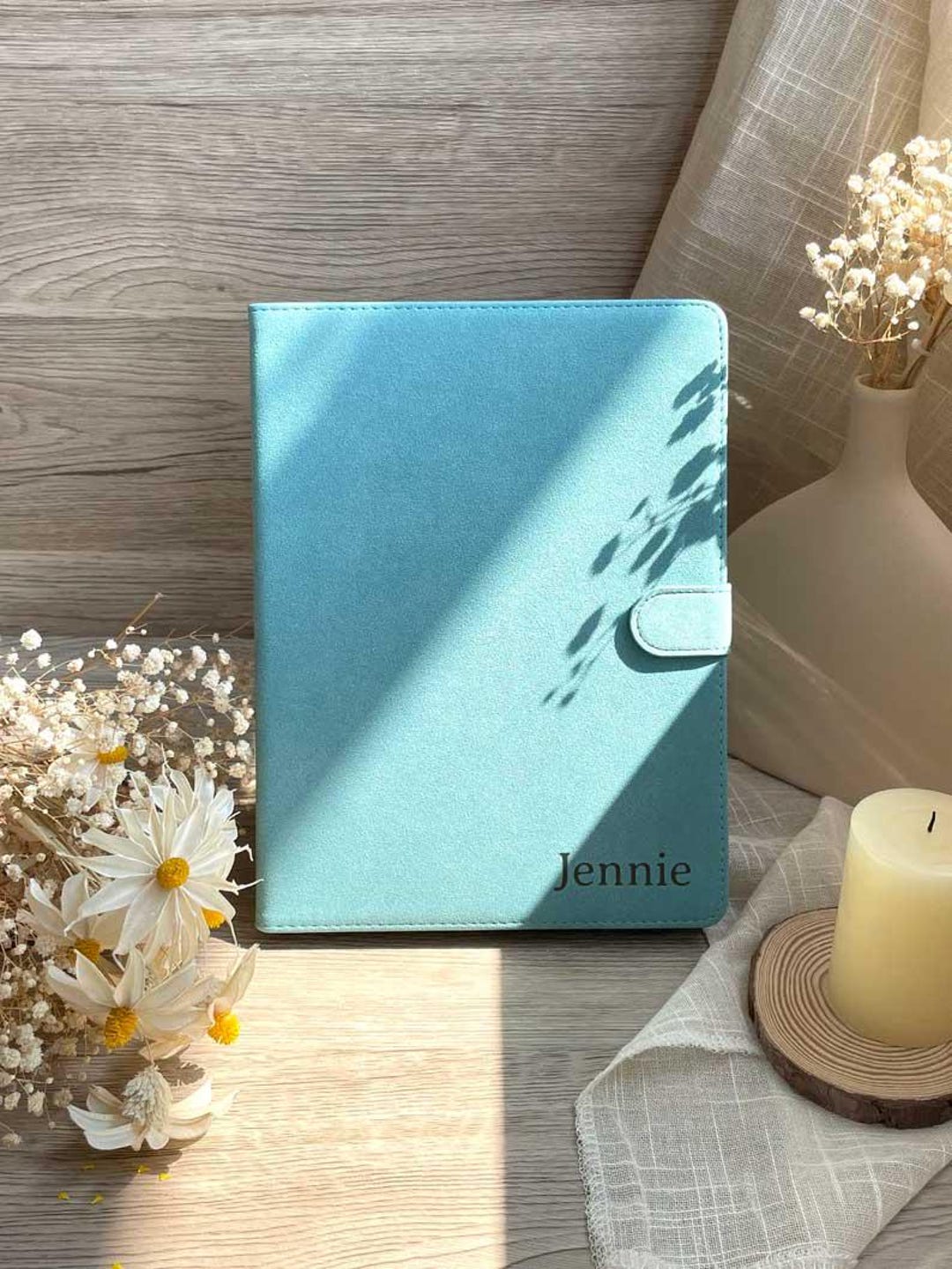 Personalized Leather iPad Case, Solid Color, Minimalist Design - Etsy
