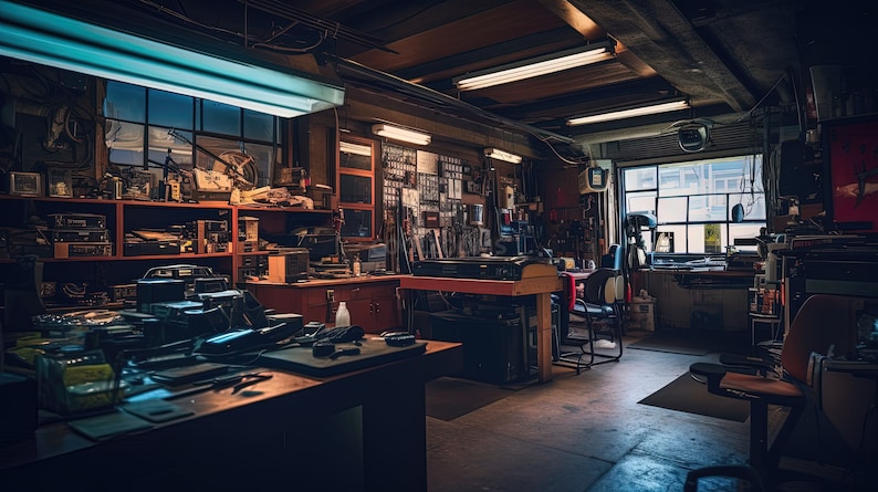 7 Pack of Mechanic Garage Workshop Zoom Backgrounds, Version 1 ! Unique ...