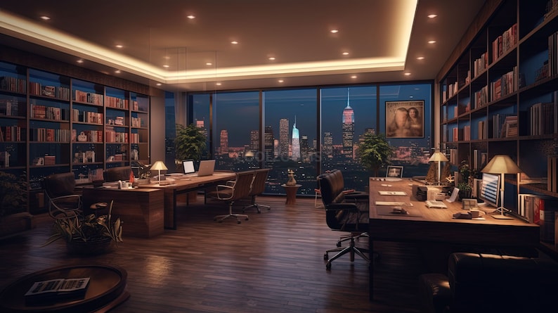 7 Pack of Modern Lawyer Law Firm Office Style Zoom Backgrounds, Version ...