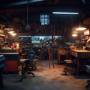 7 Pack of Mechanic Garage Workshop Zoom Backgrounds, Version 1 ! Unique ...