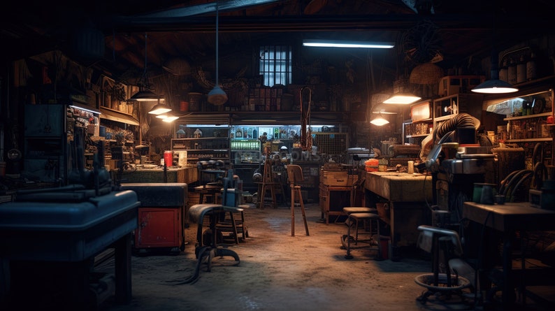 7 Pack of Mechanic Garage Workshop Zoom Backgrounds, Version 1 ! Unique ...