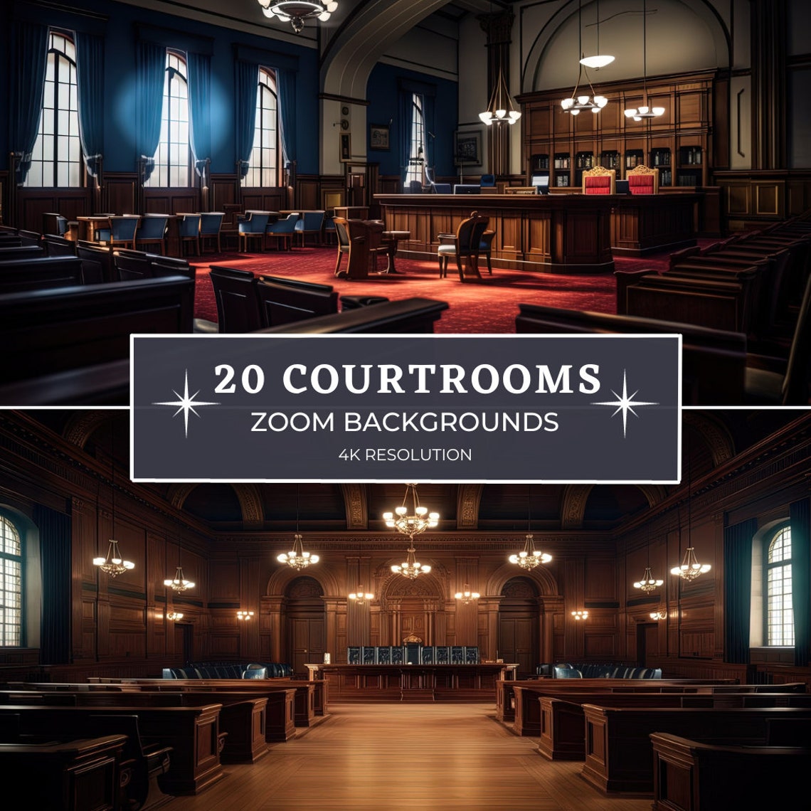 20 Pack of Courtroom Courthouse Zoom Backgrounds, Version 1! Unique ...