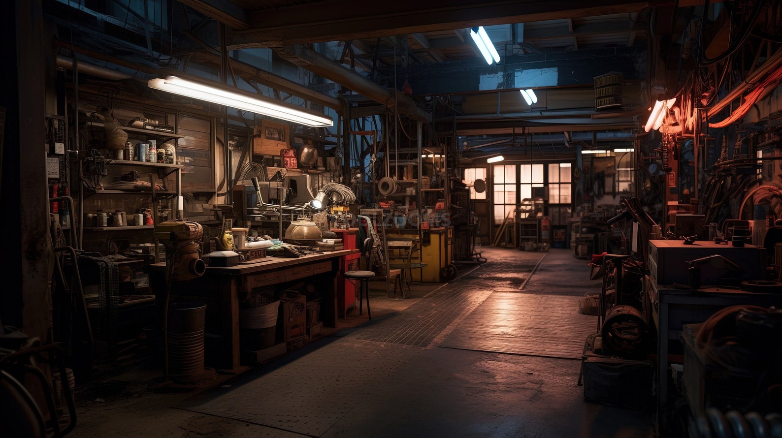 7 Pack of Mechanic Garage Workshop Zoom Backgrounds, Version 1 ! Unique ...
