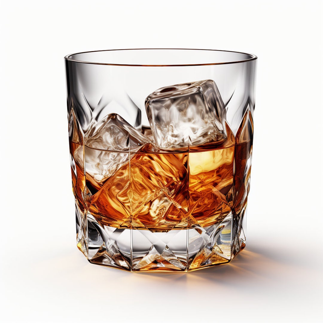 Bourbon Glass on the Rocks Clipart - Etsy Canada