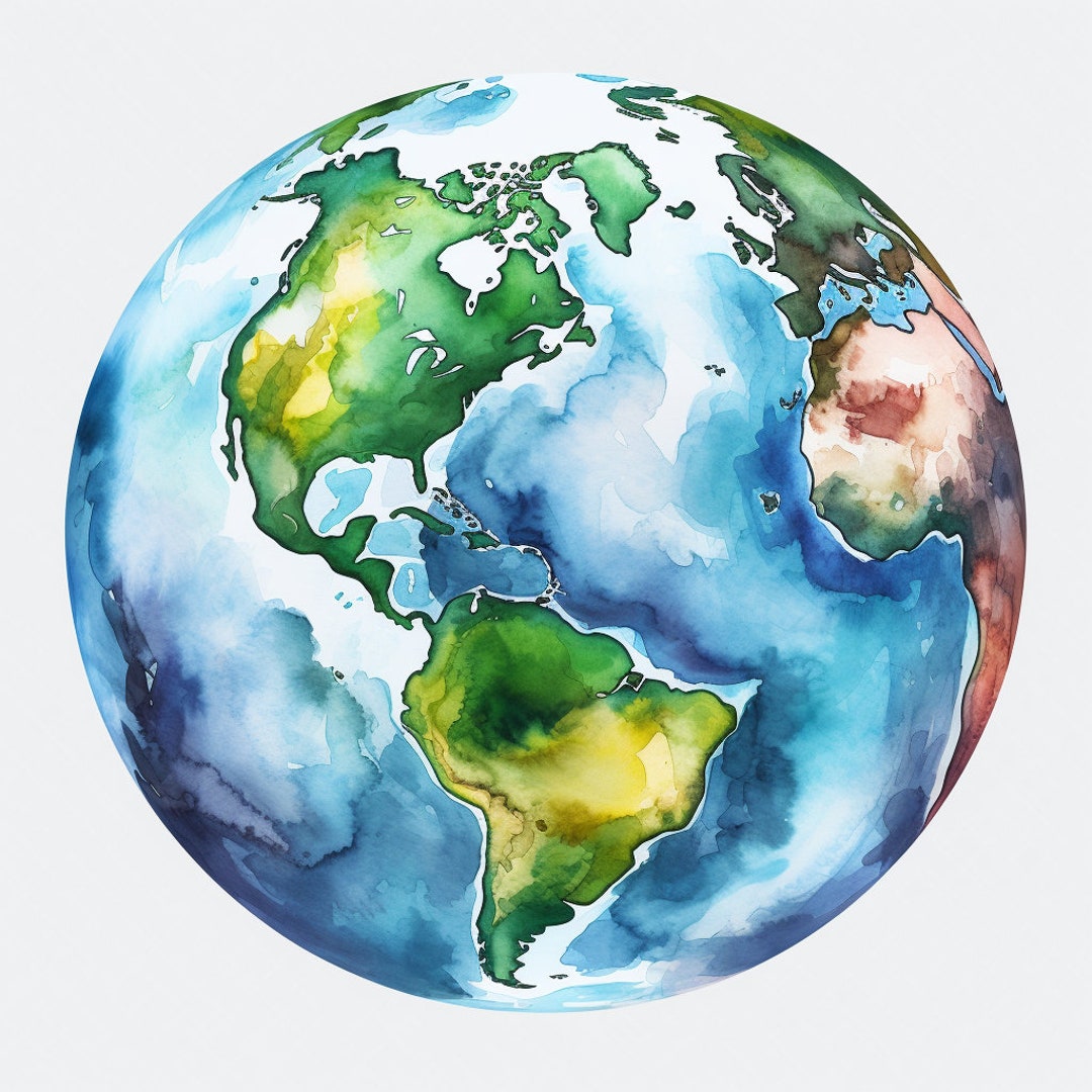 Back to School Globe Watercolor Clipart - Etsy