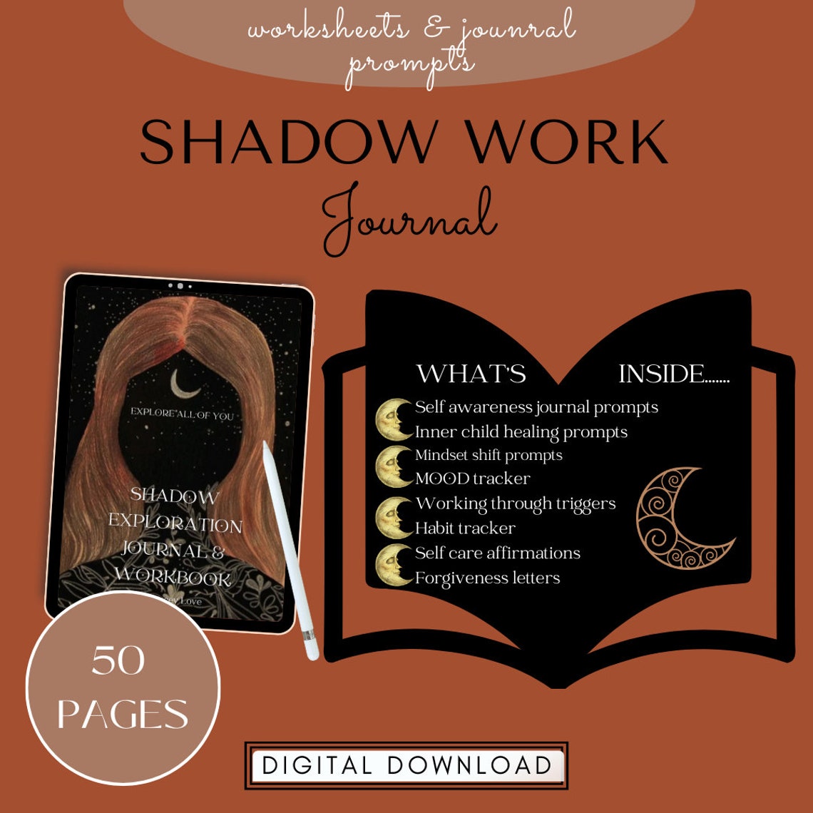 Shadow Work Journal Self Discovery Mental Health Inner Child Healing ...