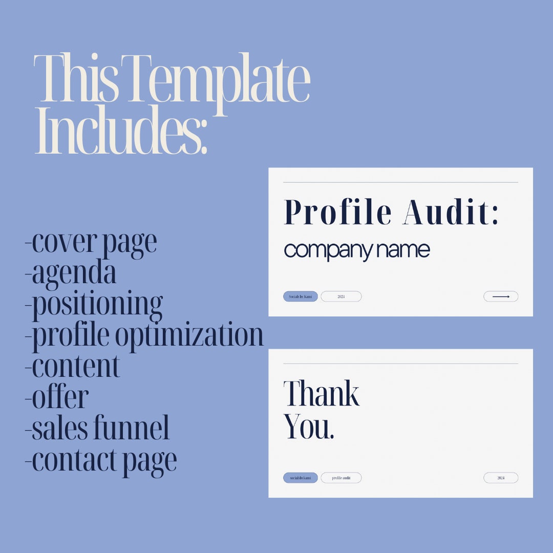 Profile Audit Canva Template for New Social Media Managers - Etsy