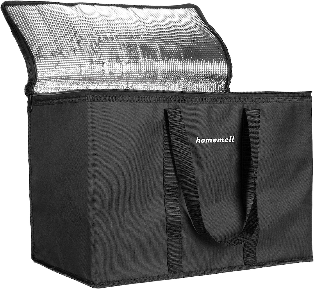 Homemell Insulated Reusable Grocery Shopping Bag With Zippered Top ...