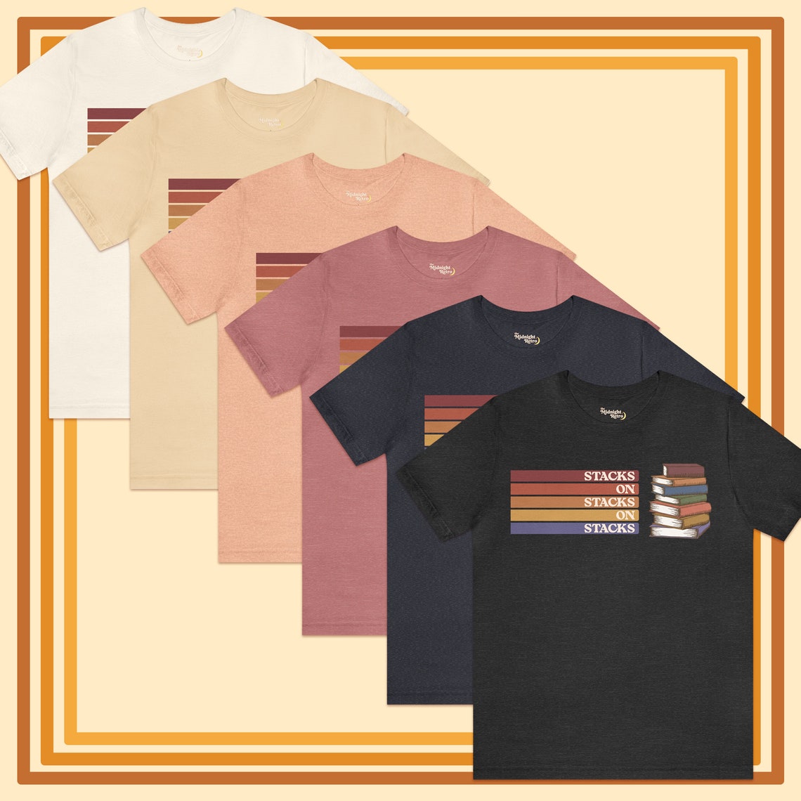 Stacks on Stacks on Stacks Unisex Tee Retro Apparel 1970s - Etsy