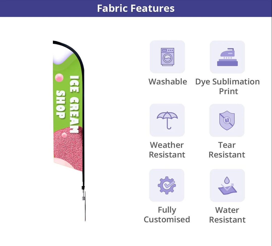 Custom Blade Flag | Double-sided Logo Feather Banner, Outdoor Business ...