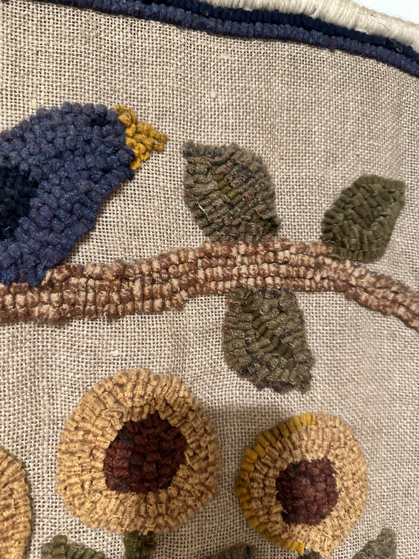 Primitive Bird and Sunflower Wool Rug Hooked Wall Hanging - Etsy