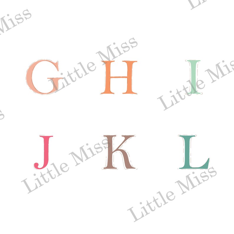 Cute Alphabet Letters 26 Pack - Printable/tshirt Graphic/clipart ...
