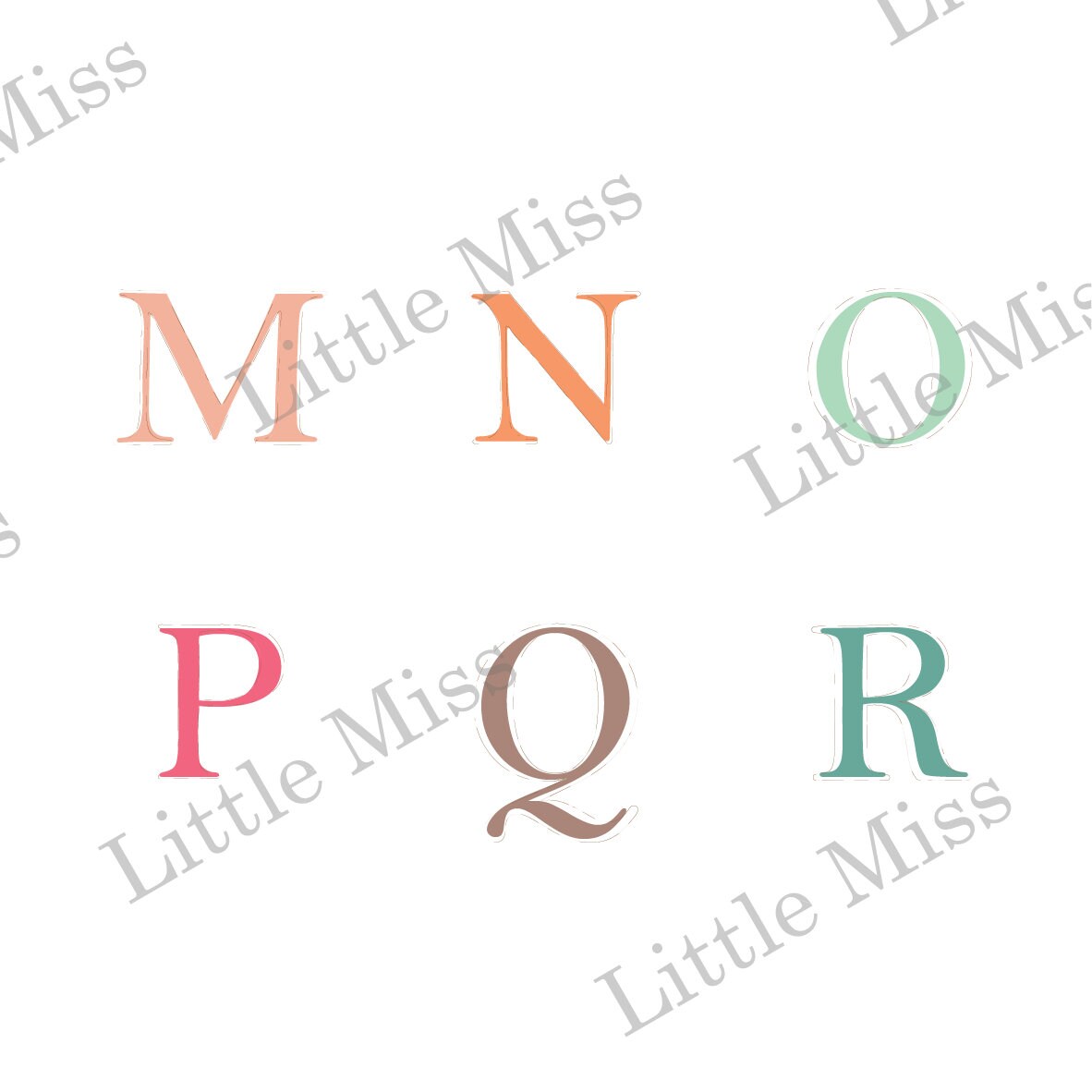 Cute Alphabet Letters 26 Pack - Printable/tshirt Graphic/clipart ...