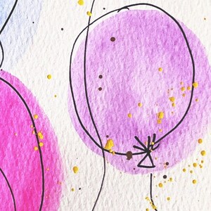 Watercolor Birthday Balloons: PRINTABLE BIRTHDAY CARD - Etsy