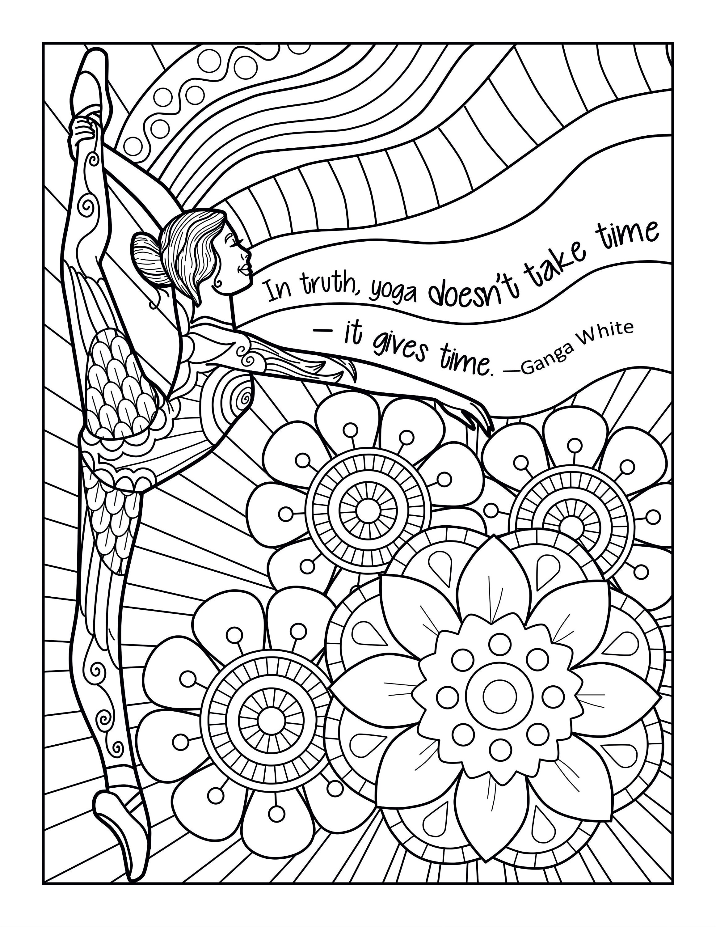 10 Yoga Coloring Pages Meditation Serenity Zen Mental Health Coloring ...