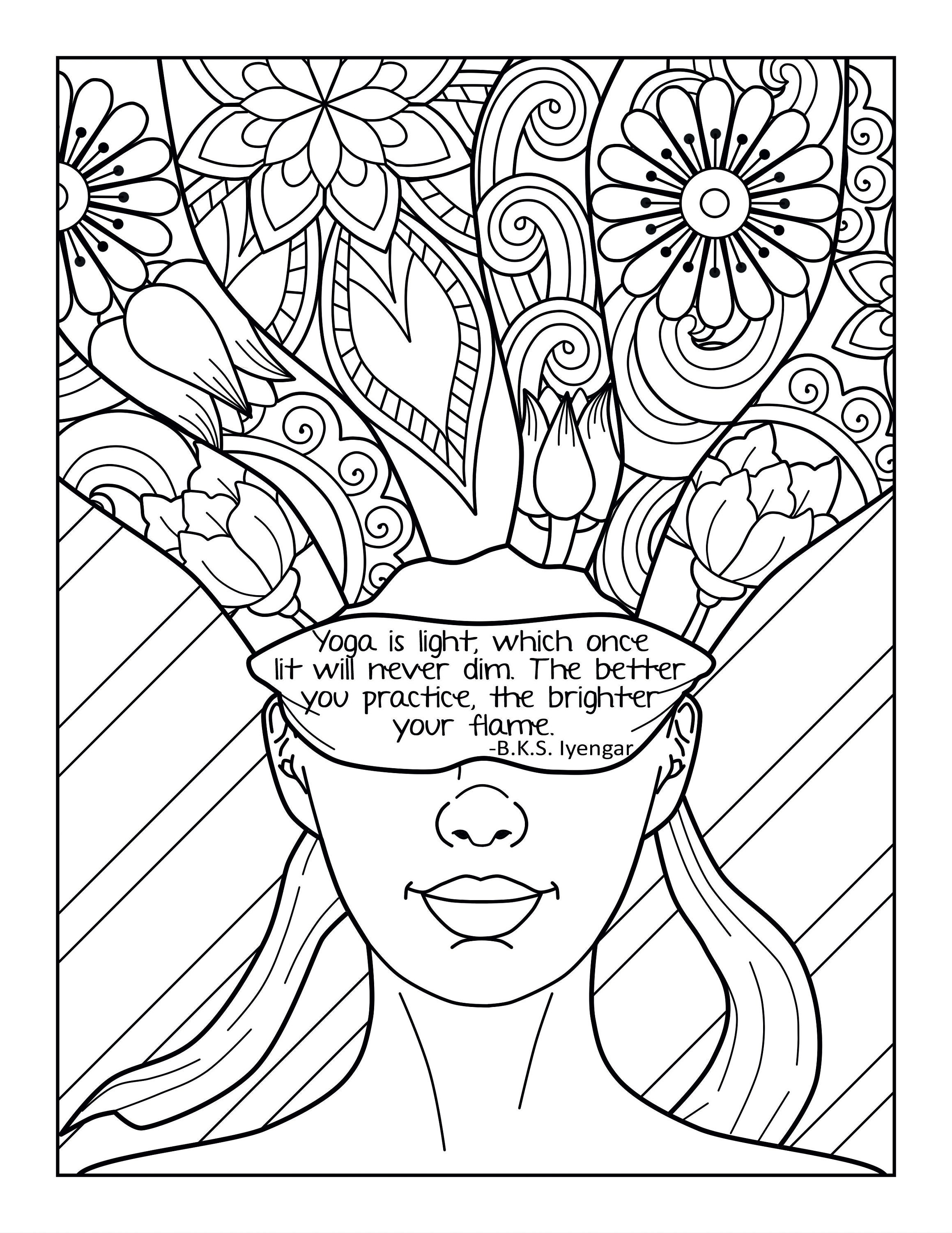 10 Yoga Coloring Pages Meditation Serenity Zen Mental Health Coloring ...