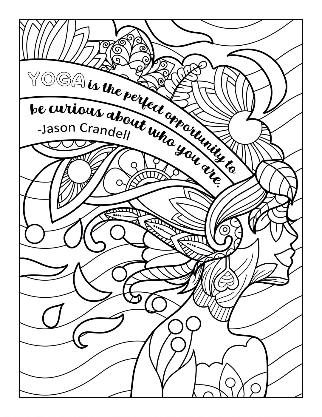 10 Yoga Coloring Pages Meditation Serenity Zen Mental Health Coloring ...