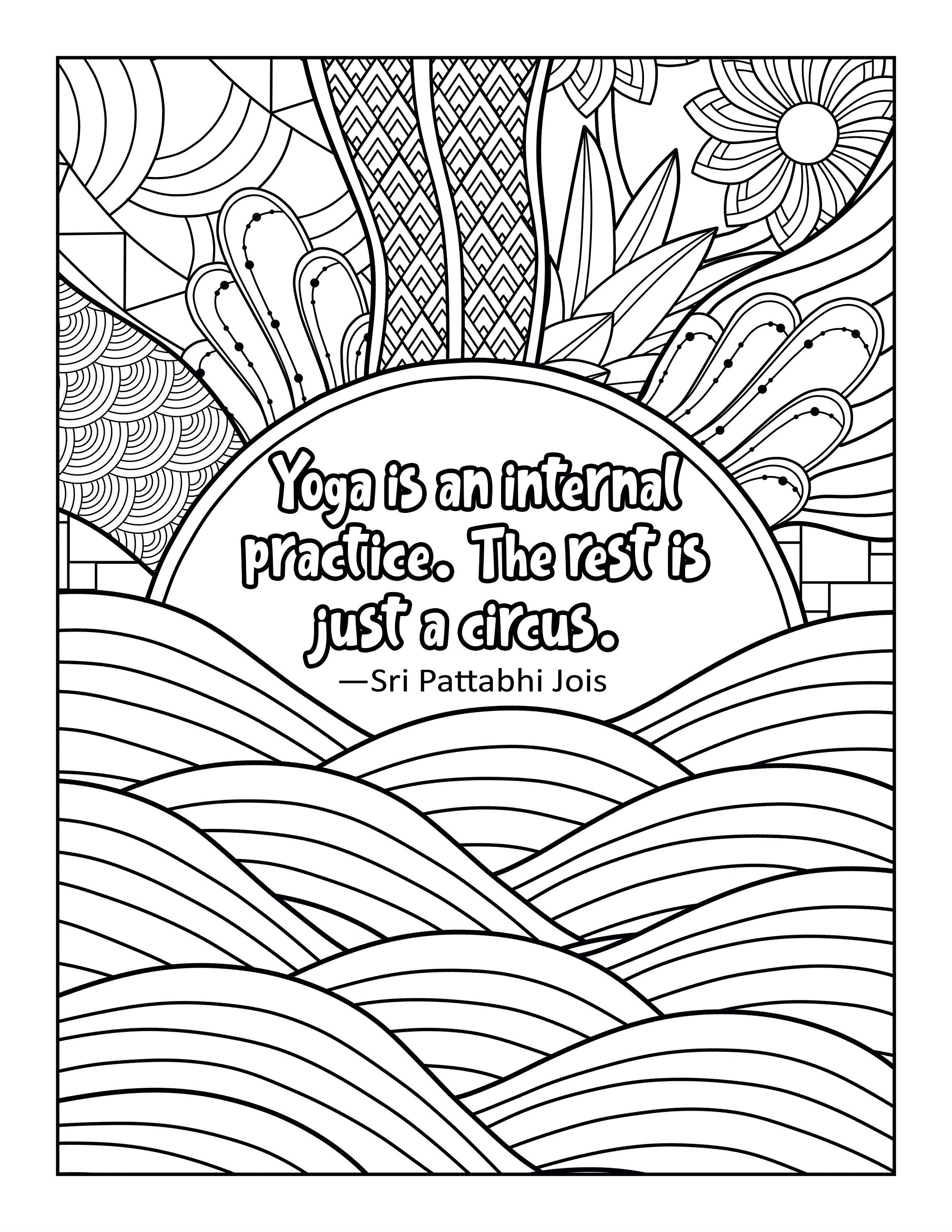 10 Yoga Coloring Pages Meditation Serenity Zen Mental Health Coloring ...