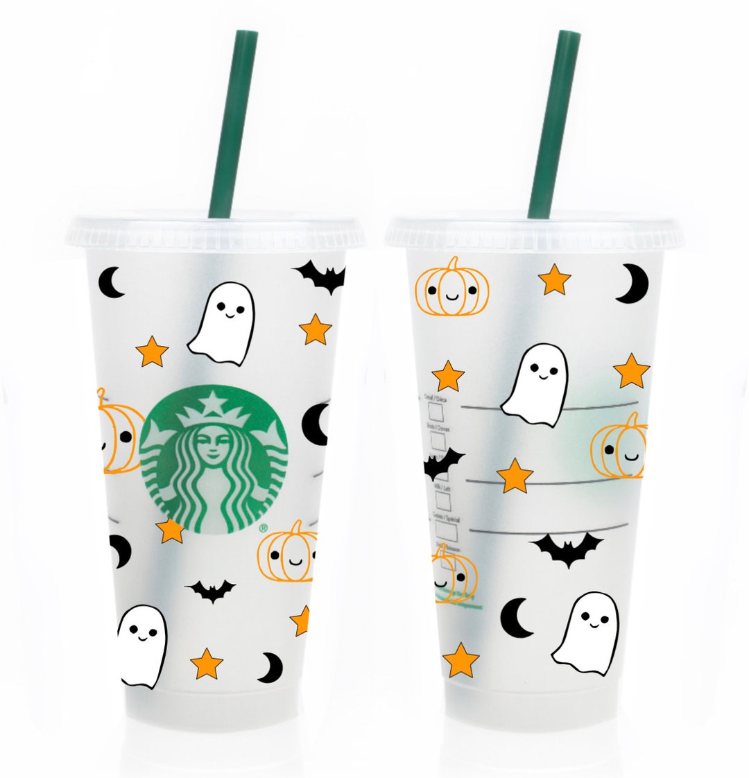 Spooky Cute Ghost Starbucks Cold Cup Tumbler - Etsy