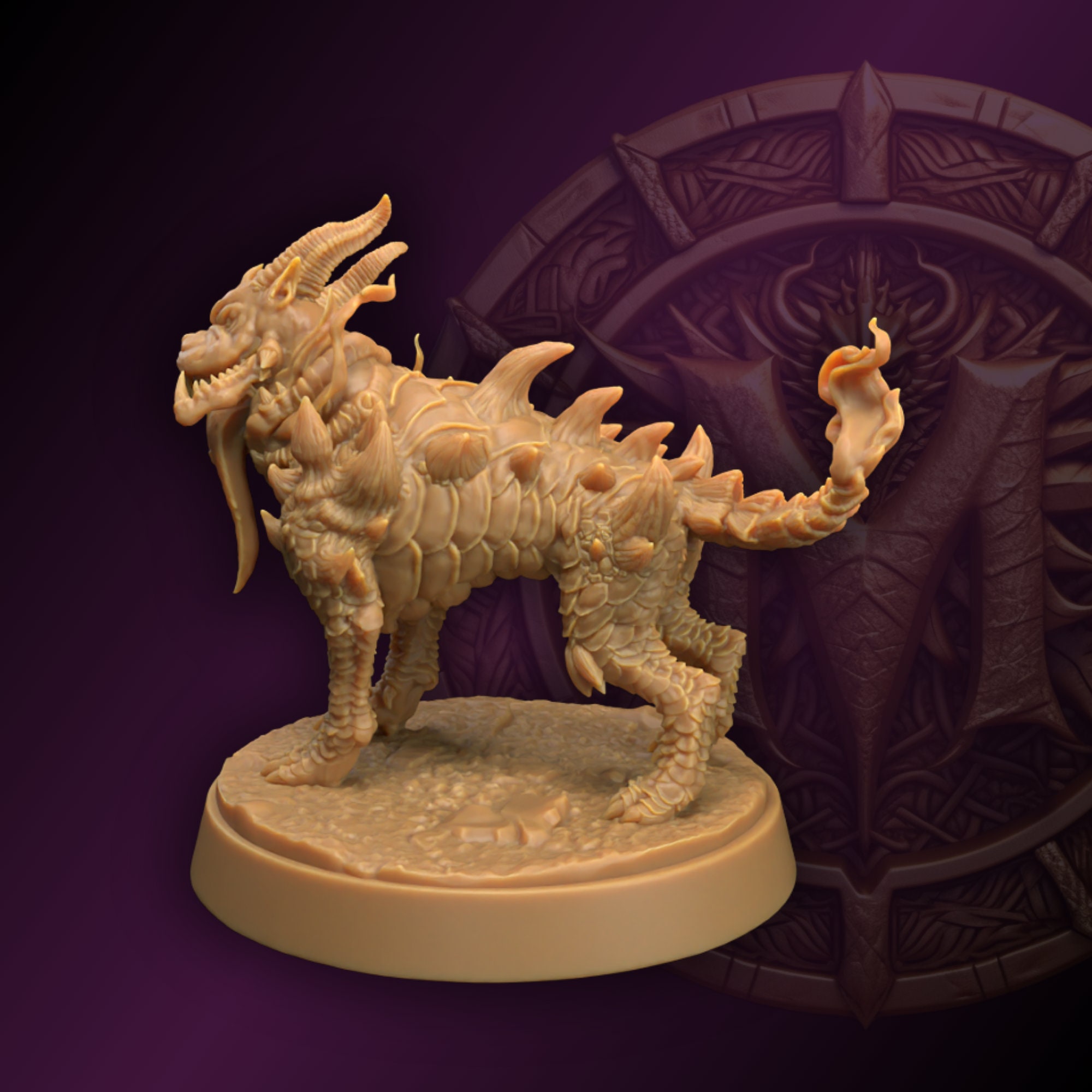 3D Printed Hellhound Miniature Monster for Dnd Pathfinder - Etsy
