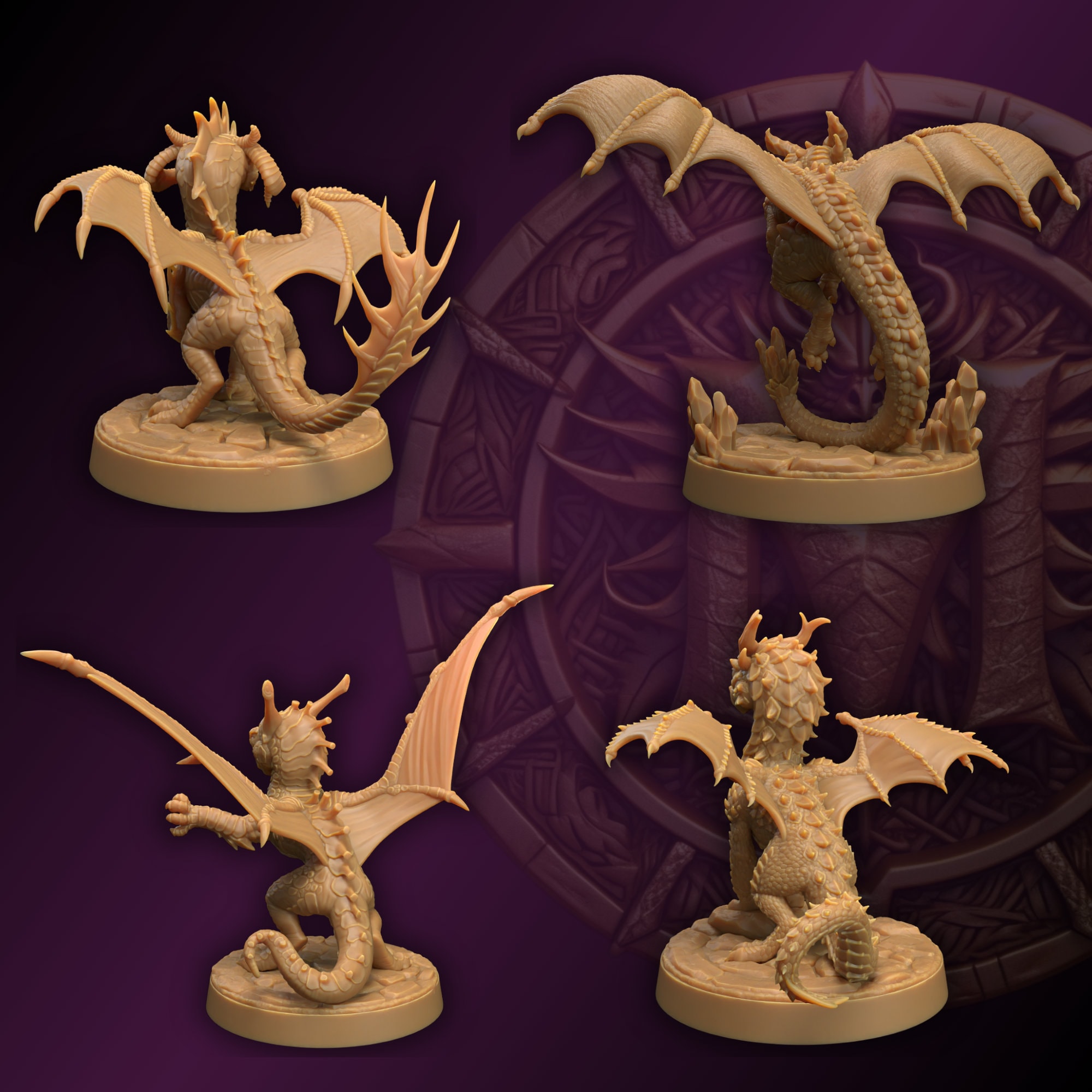 3D Printed Dnd Minis: Dragon Wyrmling baby by Dragon - Etsy