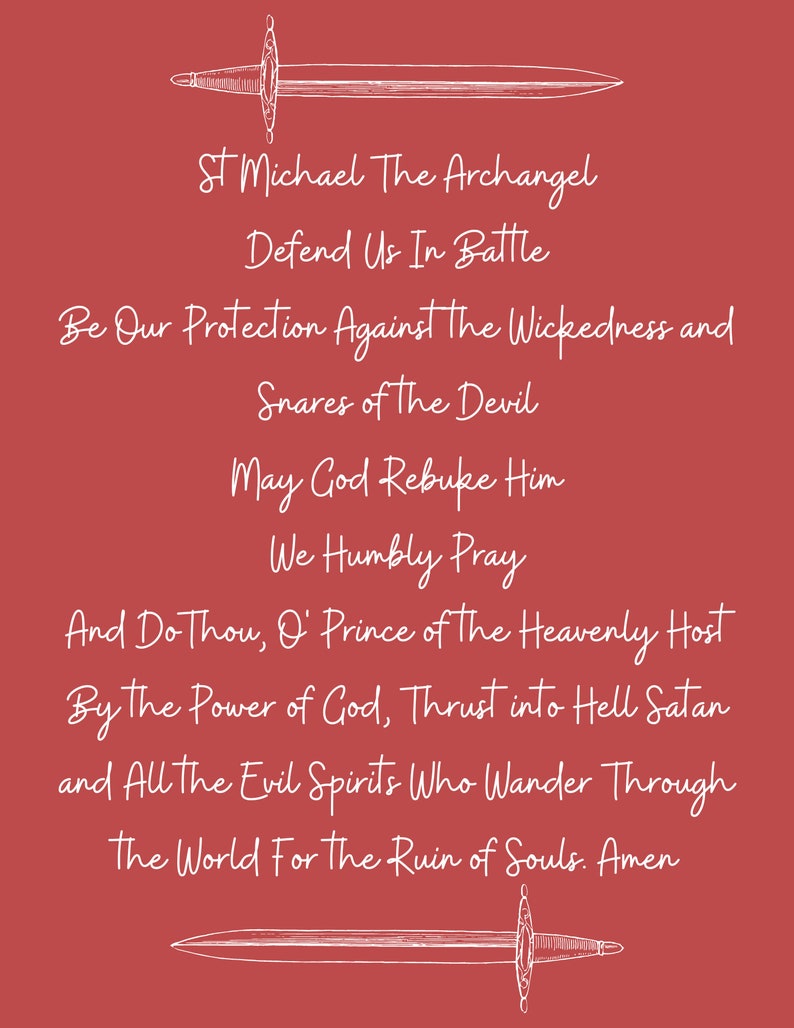 St Michael the Archangel Bible Printout -- Prayer Printout PDF -- Burnt ...