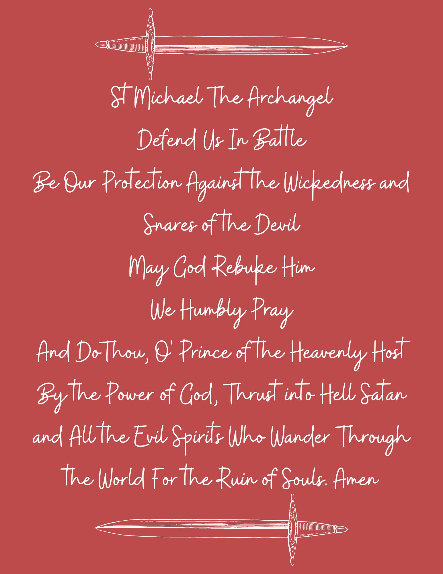 St Michael the Archangel Bible Printout -- Prayer Printout PDF -- Burnt ...
