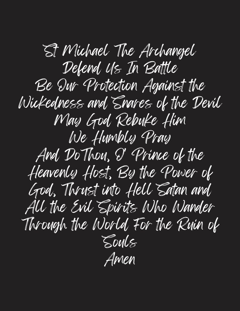 St Michael the Archangel Bible Printout -- Prayer Printout PDF -- White ...