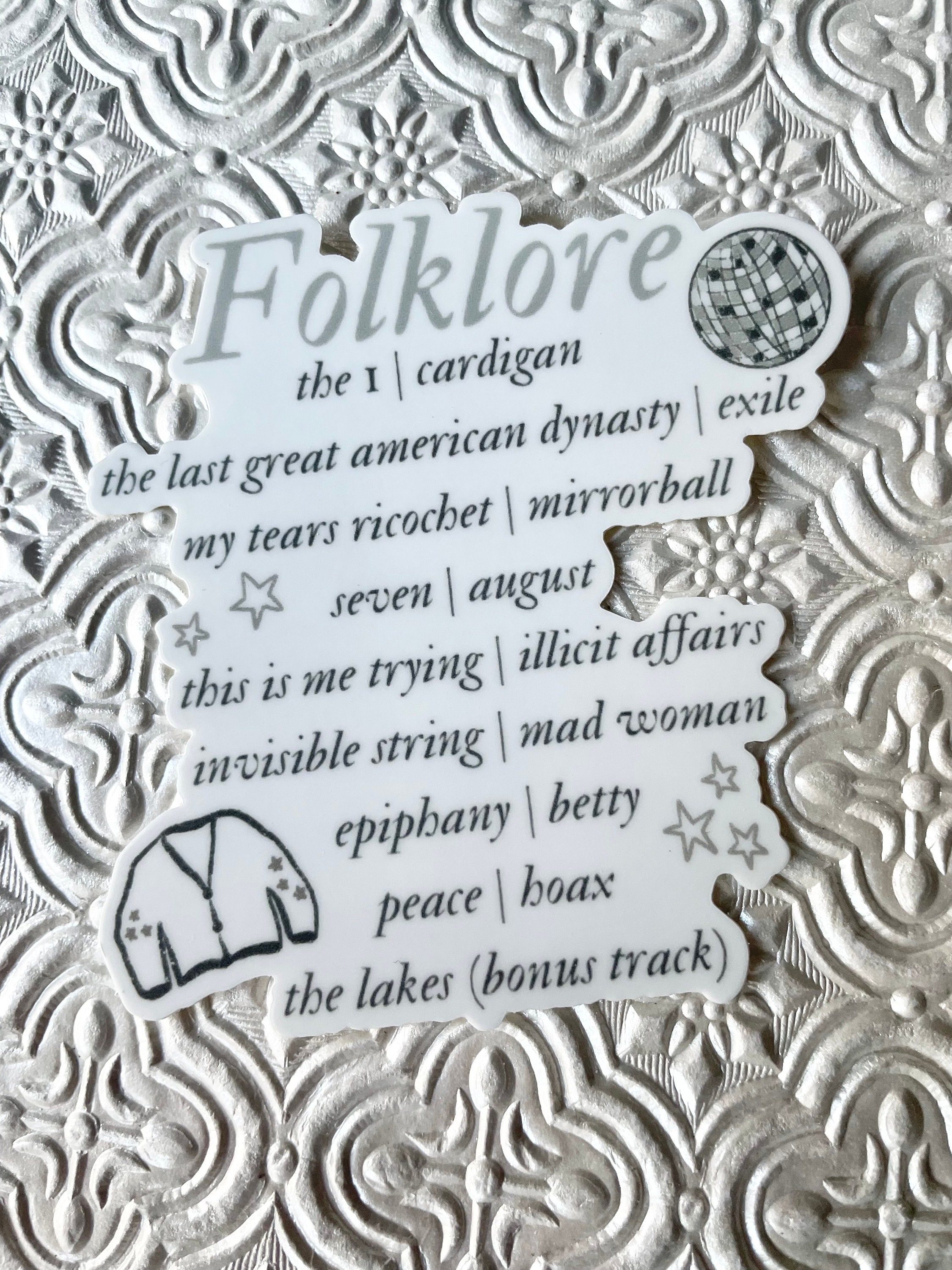 Folklore TS Album Waterbottle Sticker Decal - Etsy